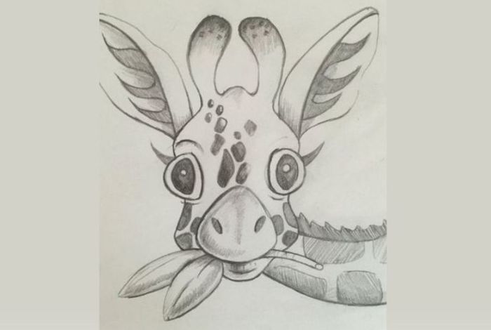 Cartoon Giraffe Pencil Drawing by Young Art - On-Demand - Anytime ...
