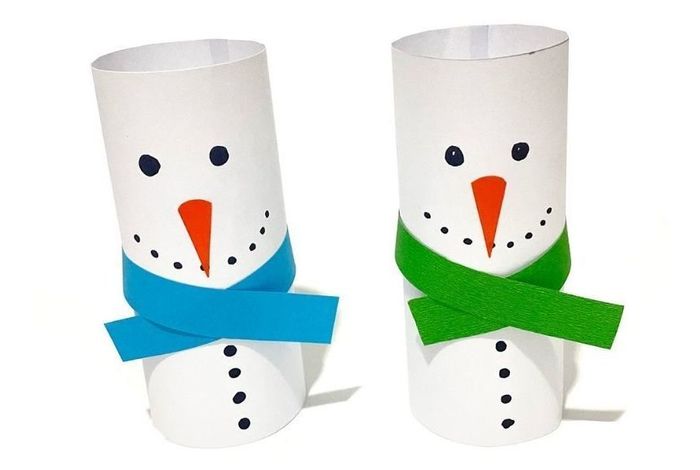 Winter Camp Art Class: Snowman Paper Roll Craft by Young Art - Online ...
