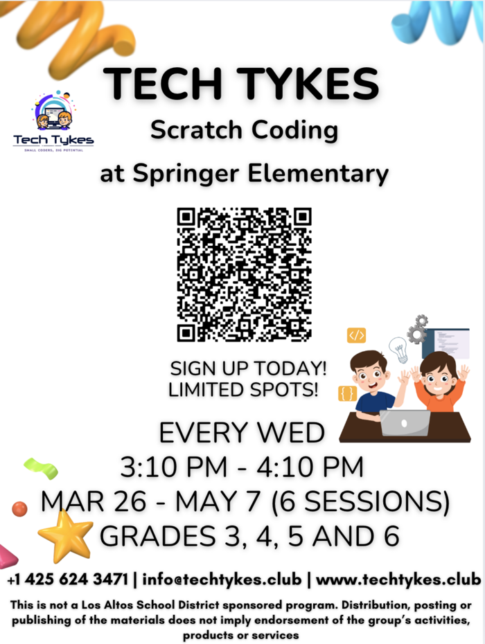 Scratch Coding - Springer Elementary by Tech Tykes - Class - Dates ...