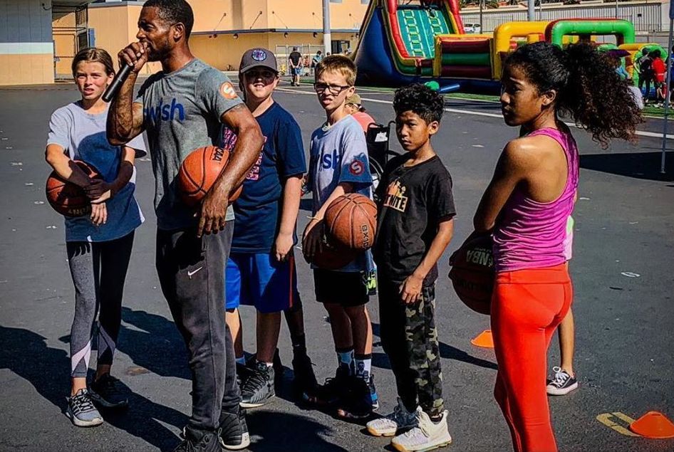 Black Kids Playing Basketball Outside